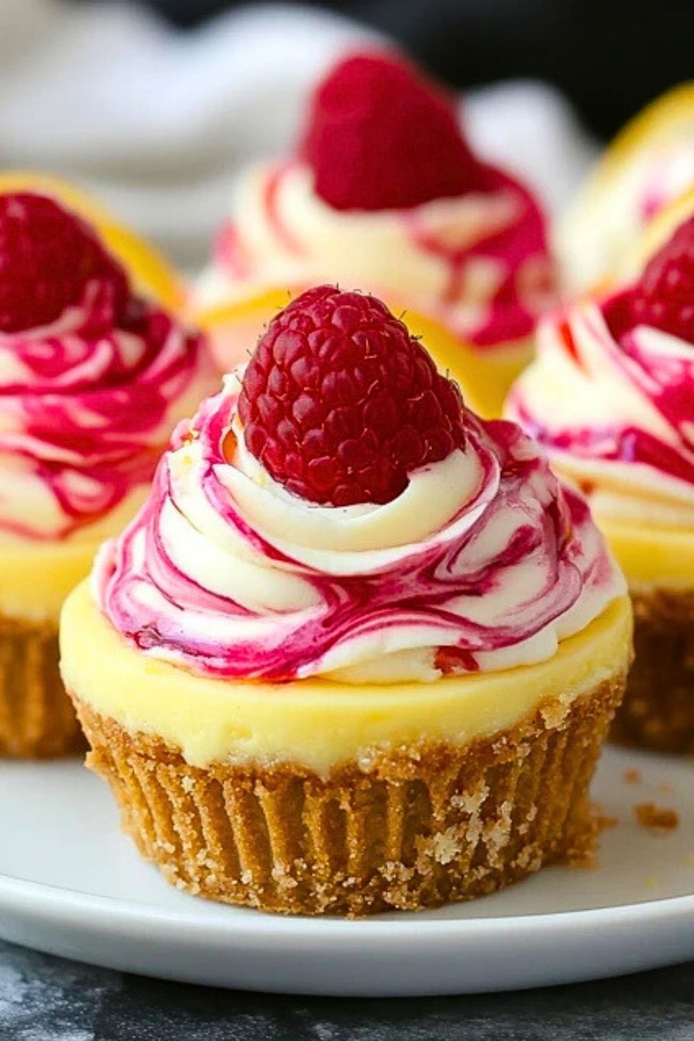 Lemon Raspberry Swirl Cheesecake Cups – NoraNosh