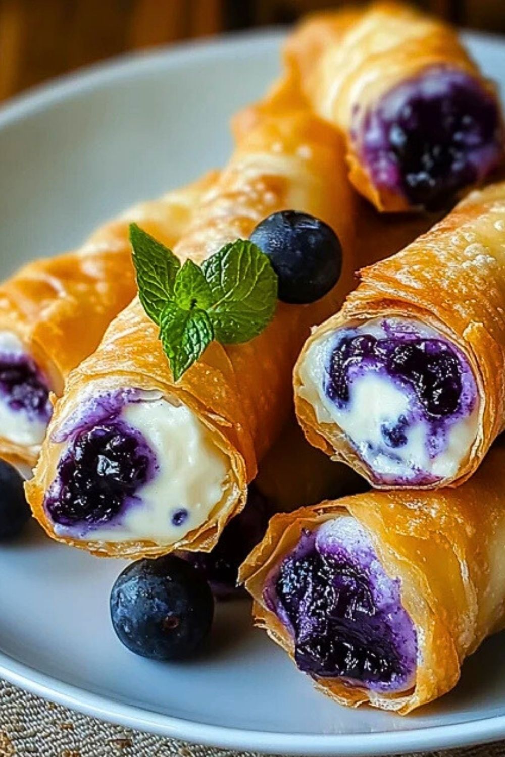 Blueberry Cream Cheese Egg Rolls