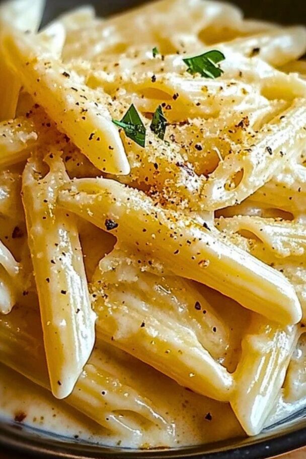 Creamy Garlic Penne Pasta