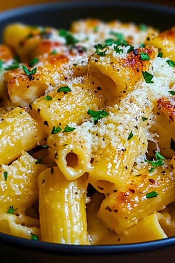 Garlic Butter Chicken with Rigatoni and Parmesan