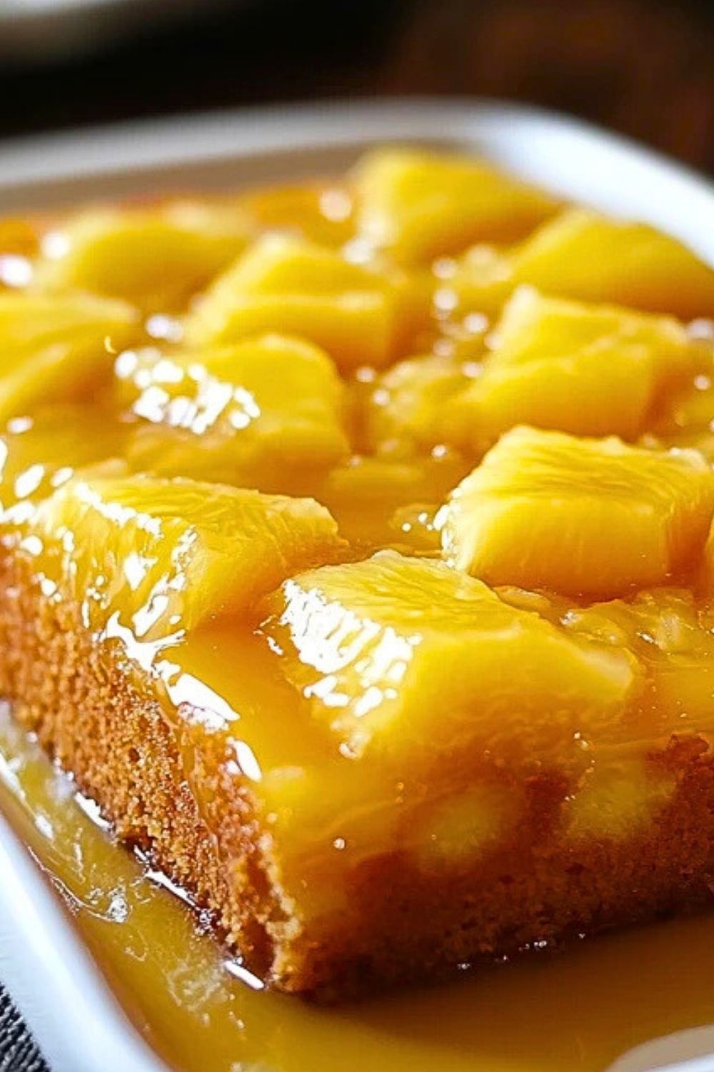 Pineapple Glazed Poke Cake
