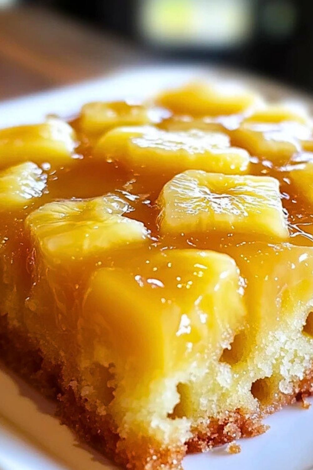 Pineapple Glazed Poke Cake