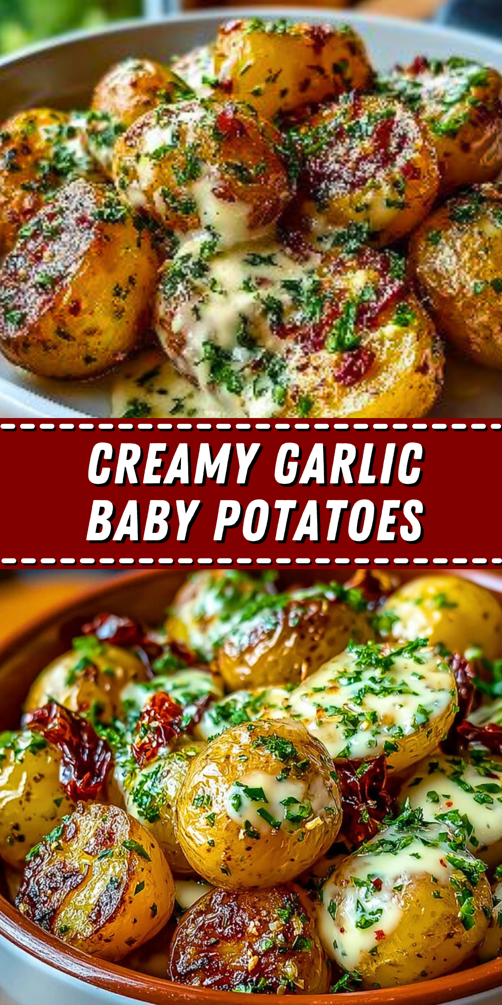Creamy Garlic Baby Potatoes