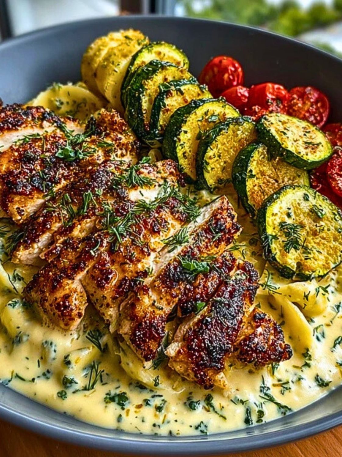 Lemon Dill Chicken Alfredo with Roasted Red Pepper Whipped Feta ...