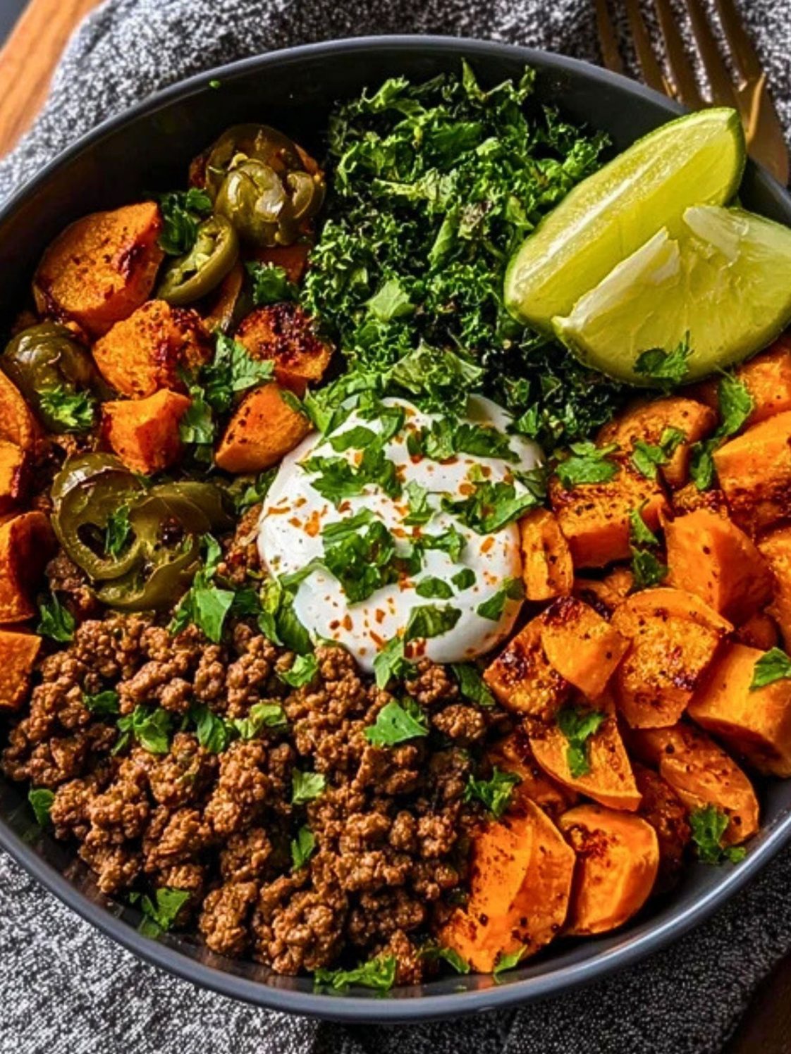Ground Beef Sweet Potato Power Bowl