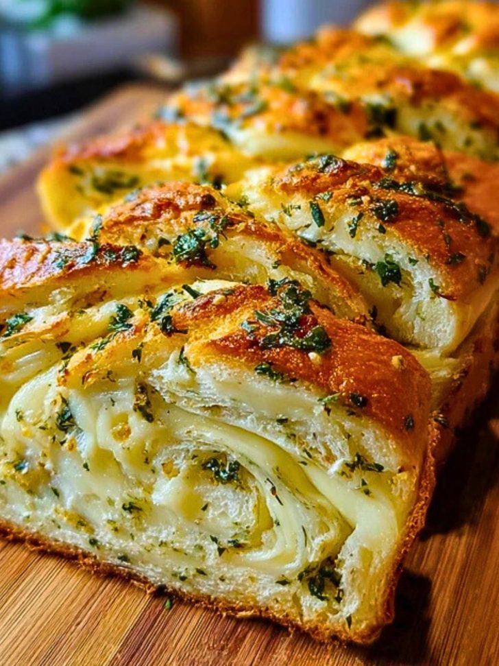 Swirled Garlic Herb and Cheese Bread