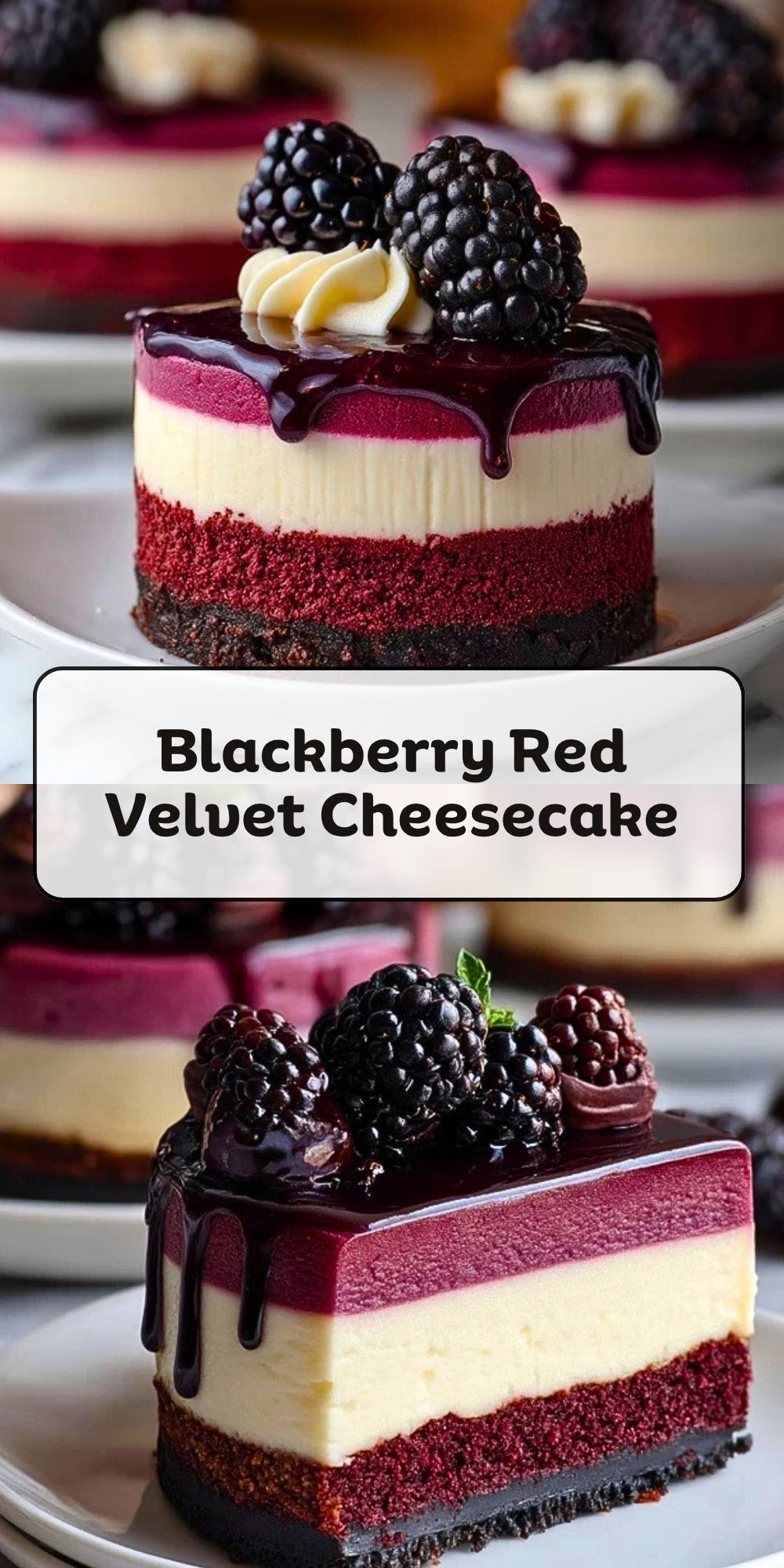 Blackberry Red Velvet Cheesecake