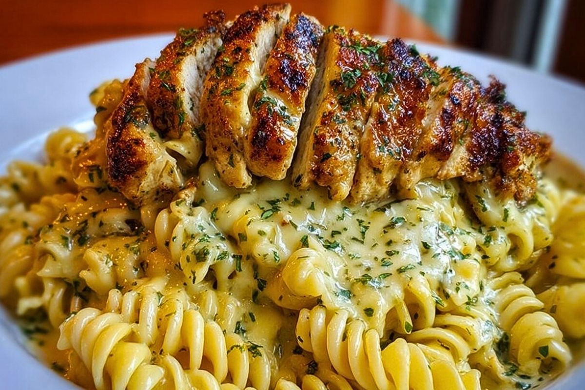 Cajun Chicken Rotini with Garlic Mozzarella Sauce