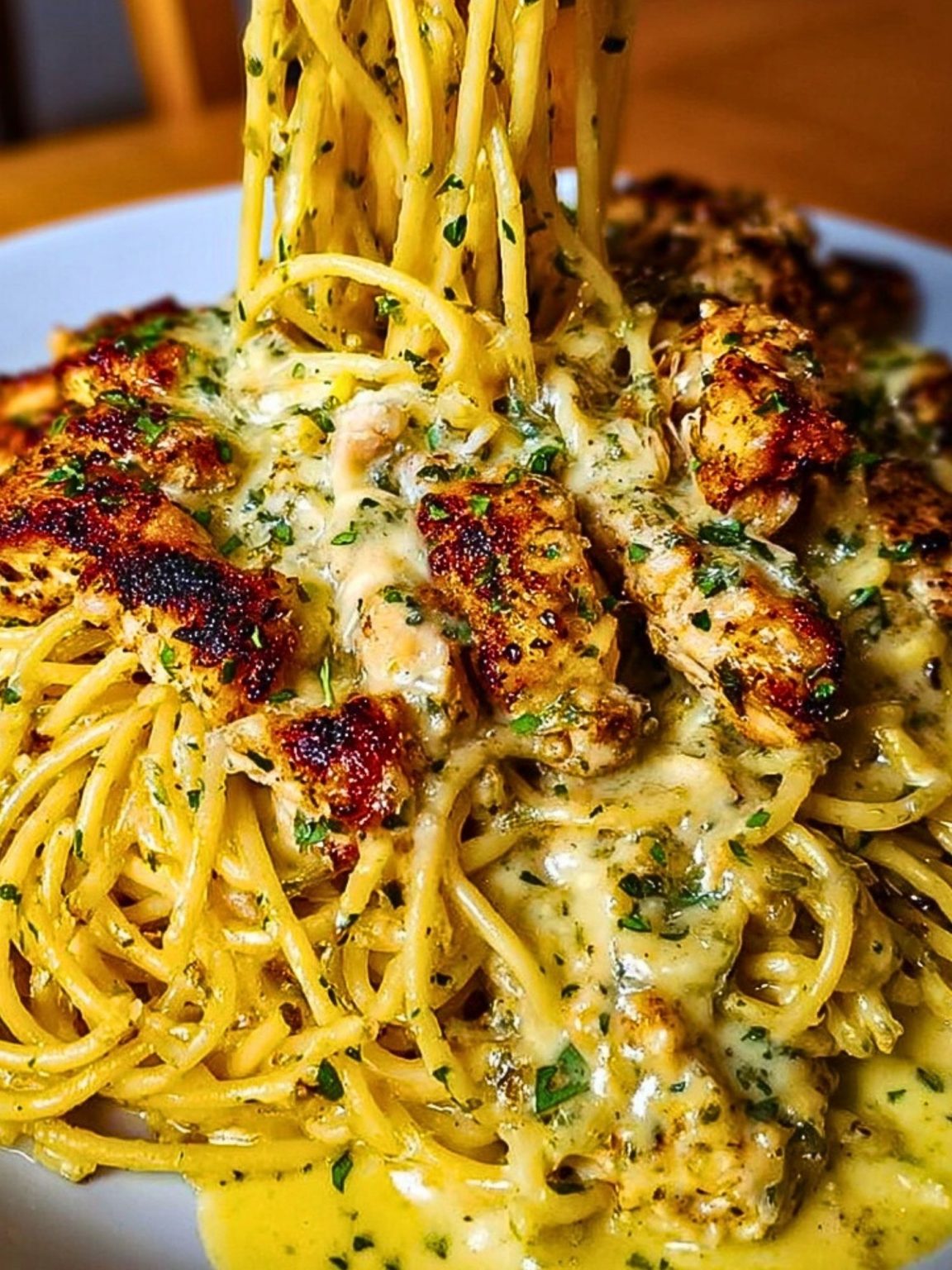 Mozzarella Chicken Spaghetti with Cajun Flavor