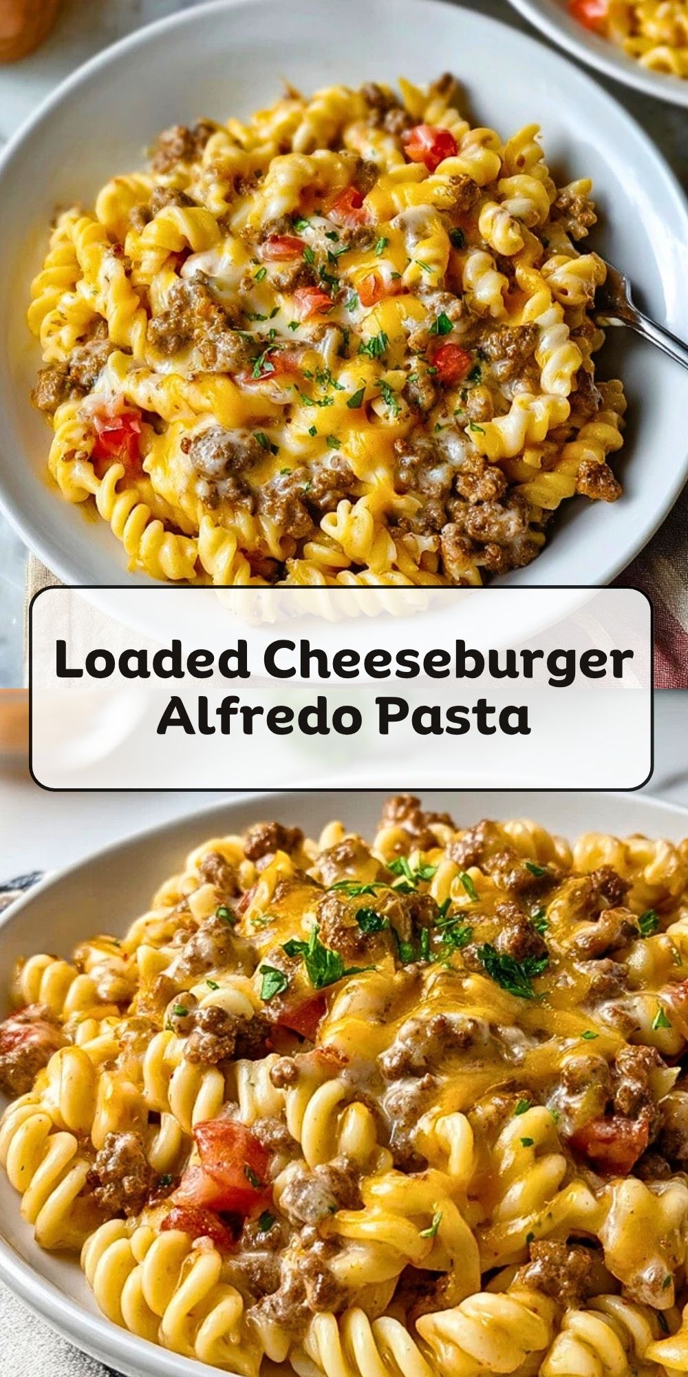 Loaded Cheeseburger Alfredo Pasta