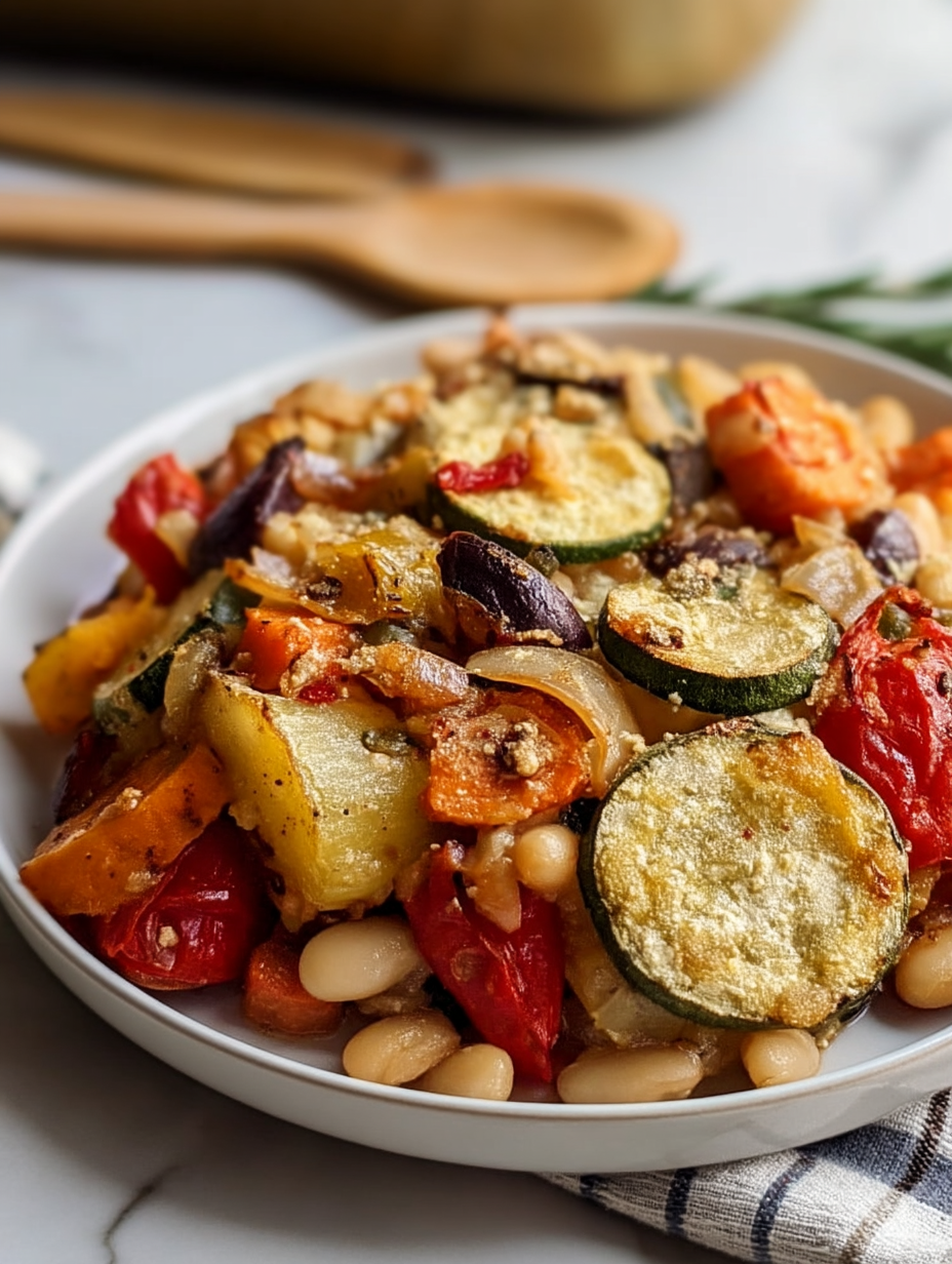 Rustic Roasted Vegetable Bake with Cannellini Beans